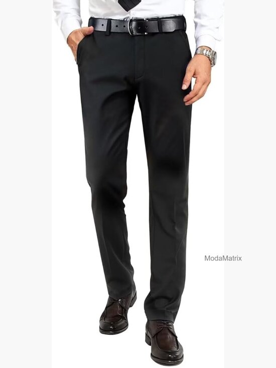 Pants | Slim Fit Dress Pants Expandable Waist Tuxedo Slacks Formal Work ...